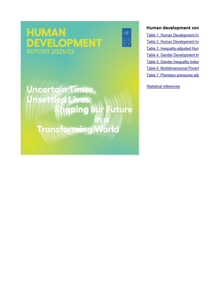 HDR21-22 Statistical Annex Tables 1-7 | PDF | Human Development Index ...