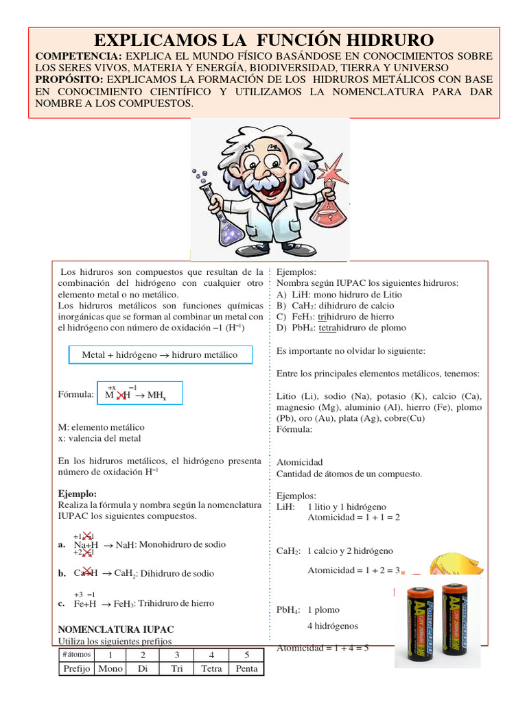 Hidruro-Metálico-Para-r-Grado-de-Secundaria | PDF | Elementos químicos ...