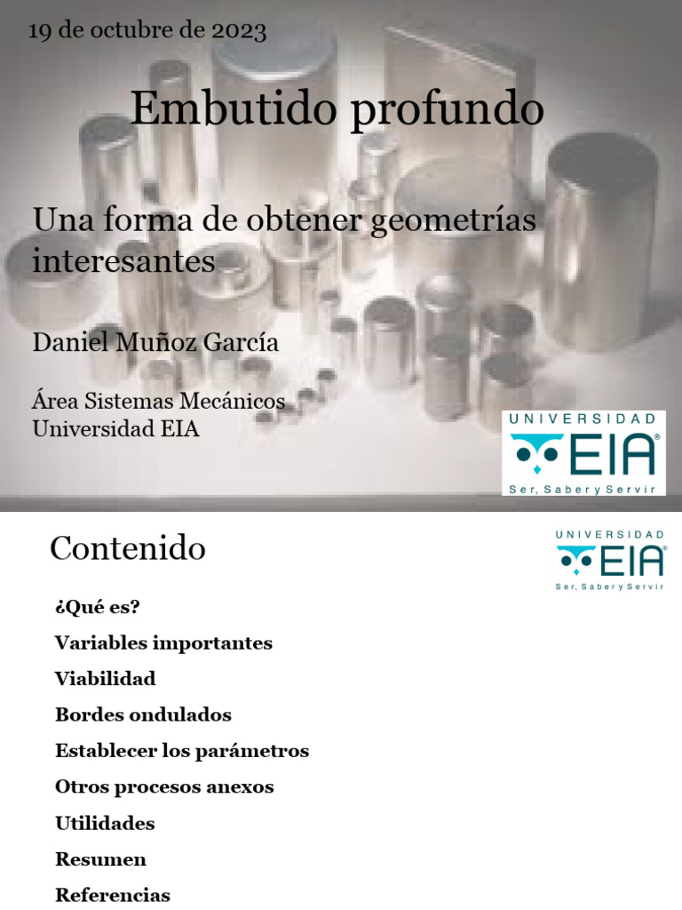 Embutido Profundo | PDF | Ingeniería | Sector secundario de la economía