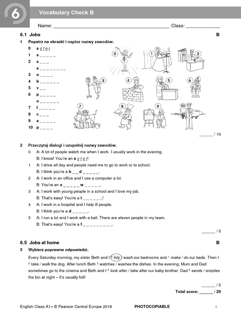 EC - A1P - Vocabulary Check 6B | PDF