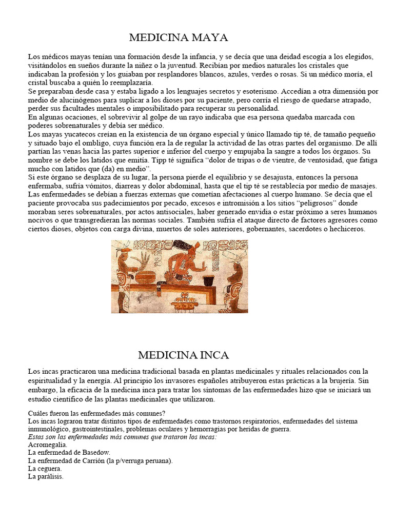 Medicina Maya e Inca: Prácticas y Creencias | PDF | Imperio Inca | Medicina