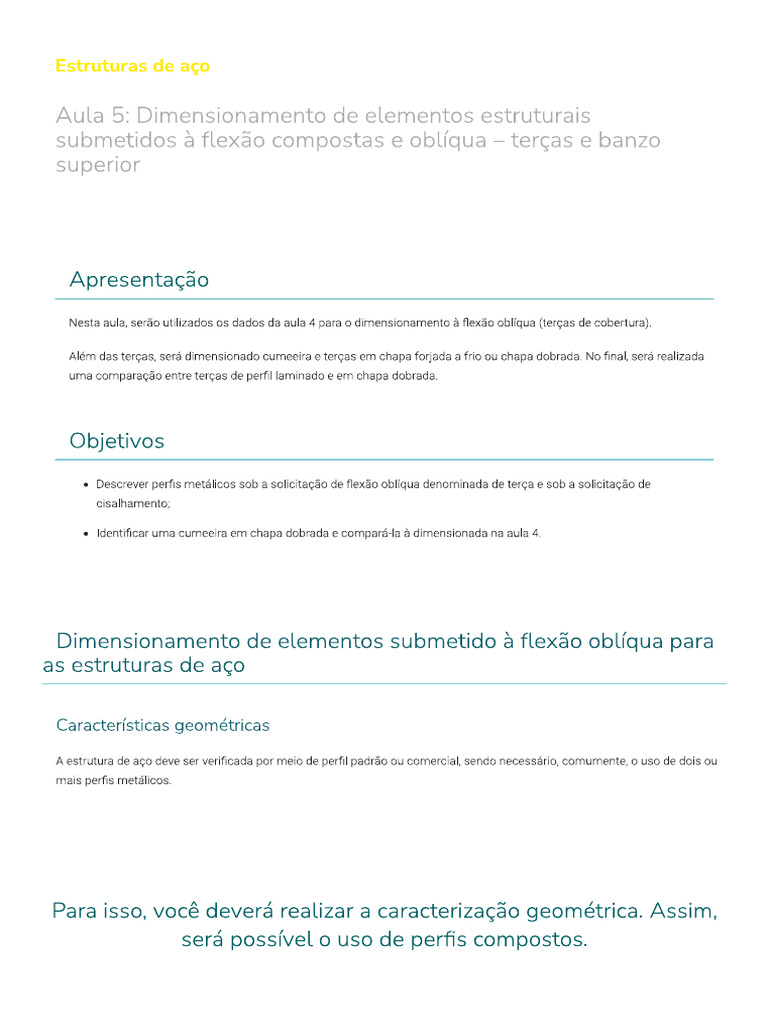 Aula 5 - Dimensionamento de Elementos Estruturais Submetidos À Flexão ...