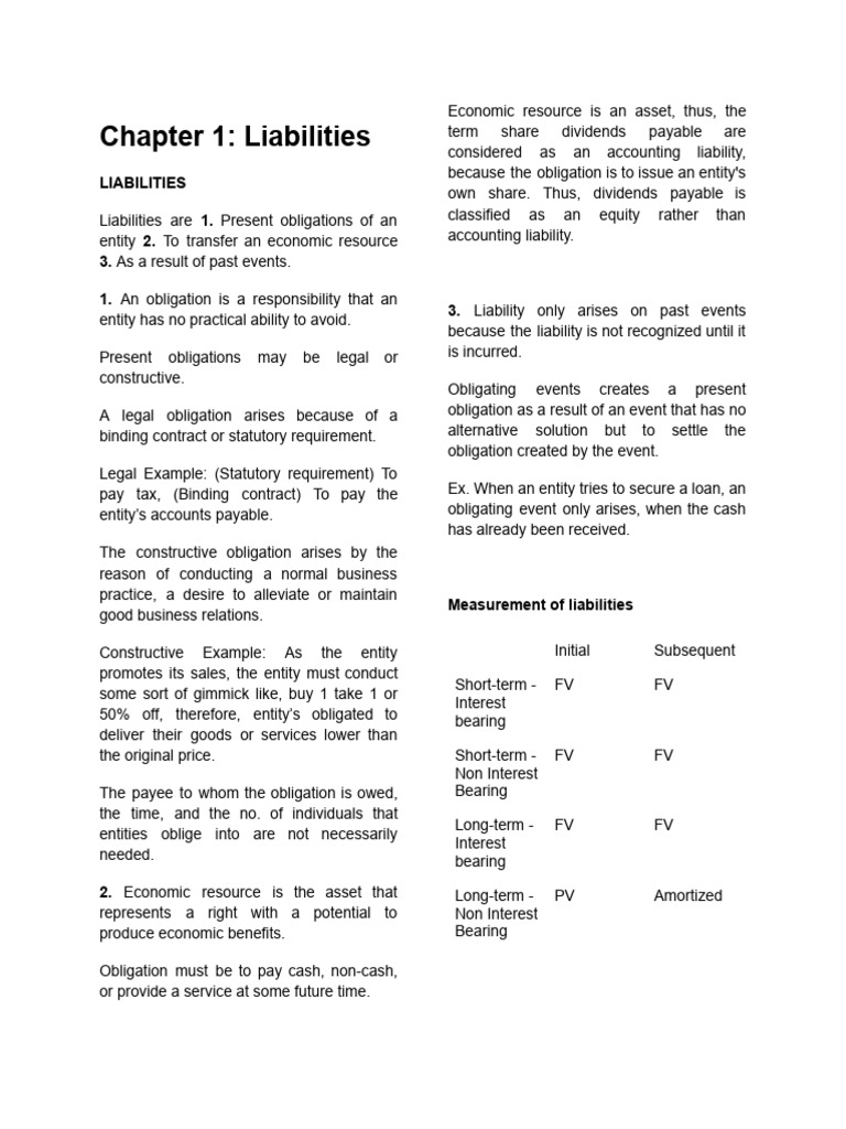 Chapter 1 - Liabilities | PDF | Taxes | Dividend