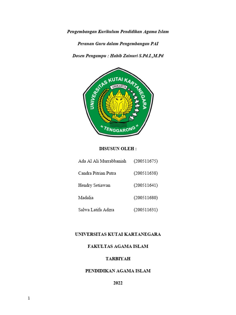 Peranan Guru dalam PAI dan Kurikulum | PDF