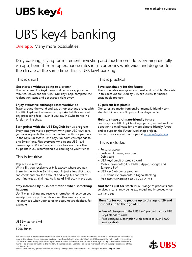 Fs Ubs Key4 Banking en | PDF | Ubs | Debit Card