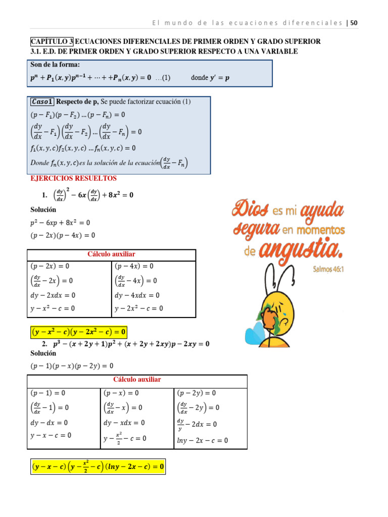 Capítulo 3 Ecuaciones Diferenciales de Primer Orden y Grado Superiorc ...
