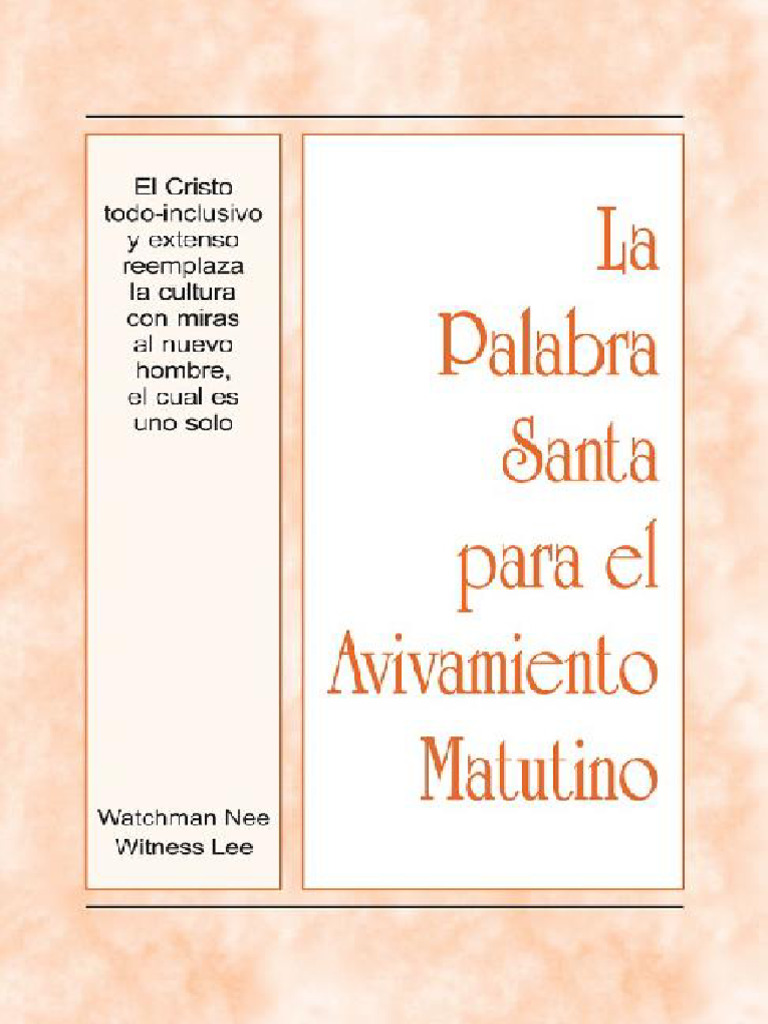 PSAM - El Cristo Todo-Inclusivo y Extenso Reemplaza La Cultura Con Miras Al Nuevo Hombre, El ...