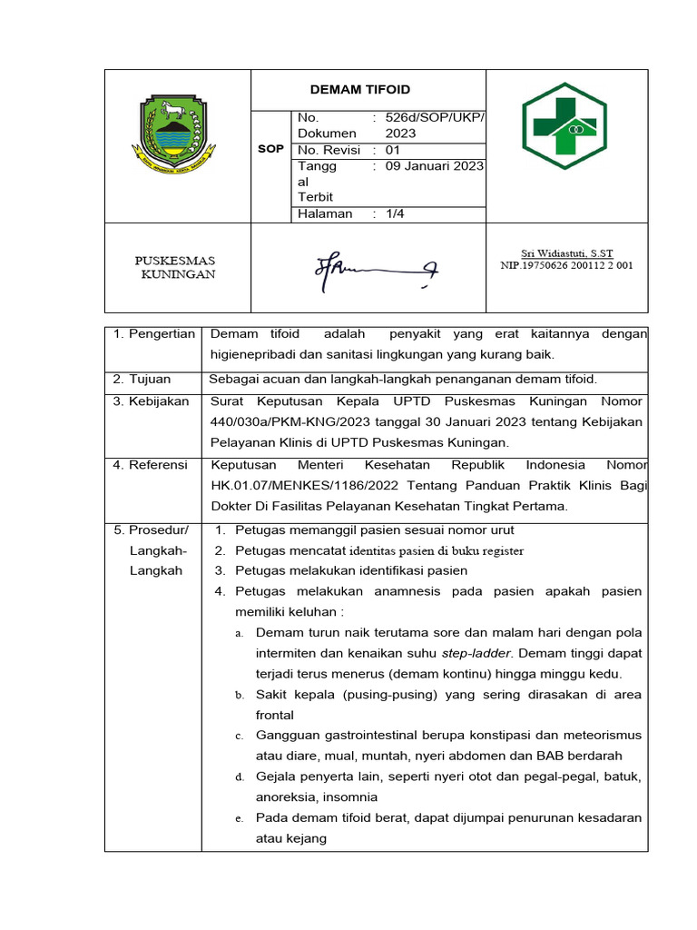 Sop Demam Tifoid | PDF