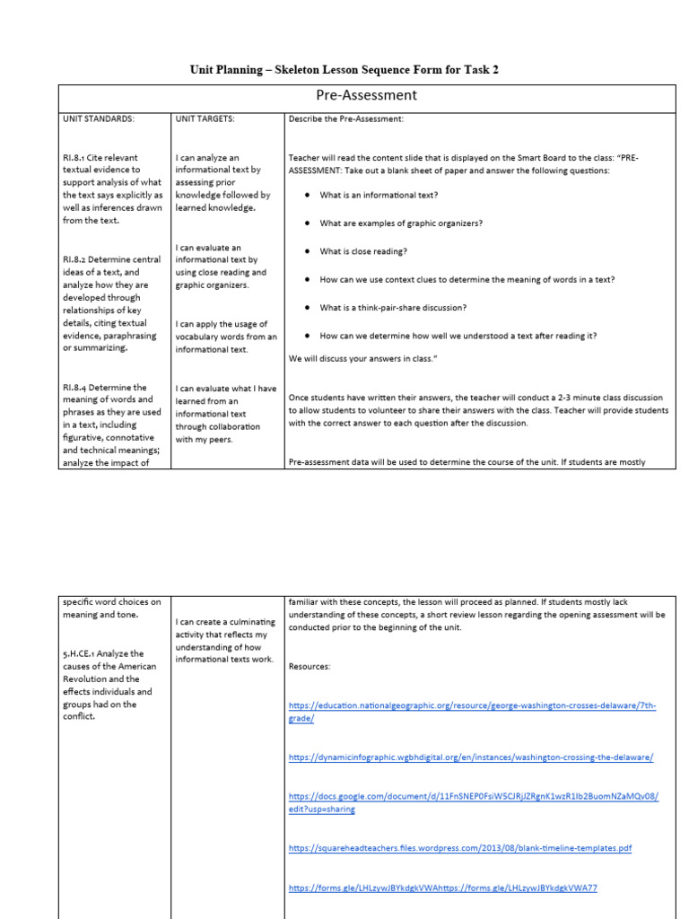 Emg 494 Skeleton Lesson Sequencing Unit 2 | PDF | Cognitive Science ...