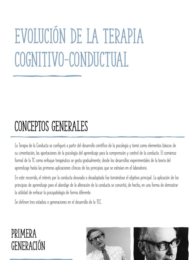 Evolución De La Terapia Cognitivo Conductual Tcc Pdf Psicoterapia 7554