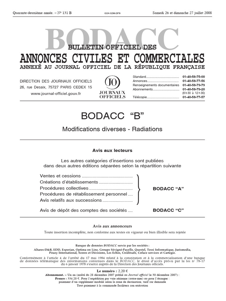 BODACC-B 20080131 0001 p000 | PDF