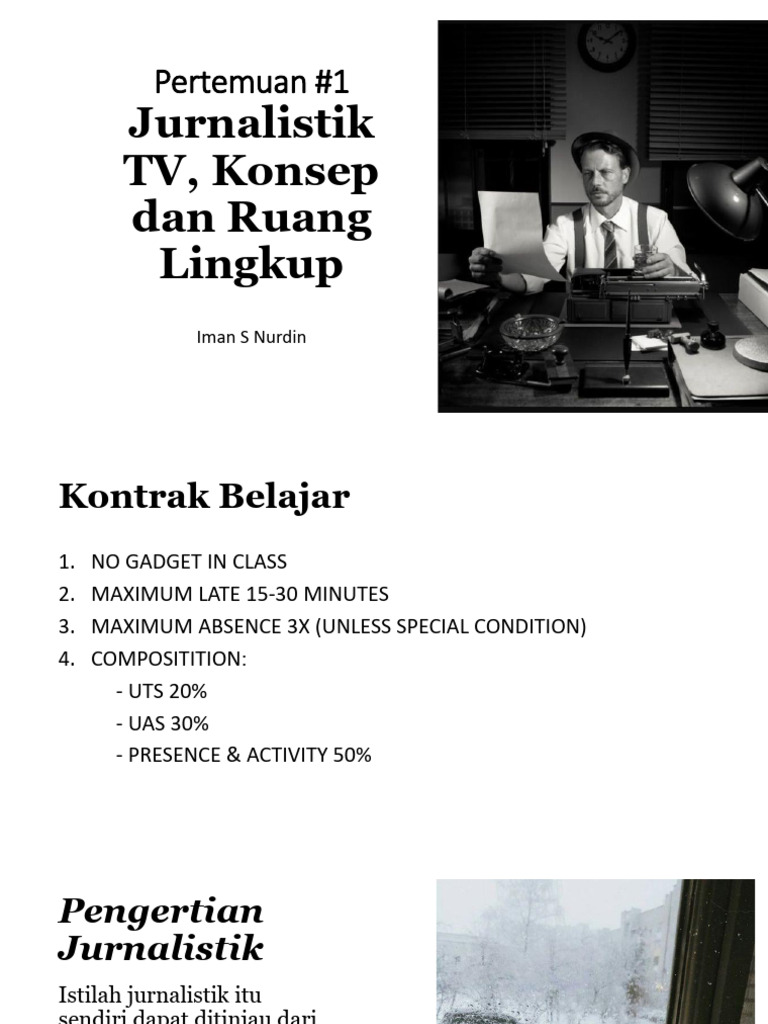 Pertemuan #1 Jurnalistik Tv, Ruang Lingkup Dan Konsep | PDF