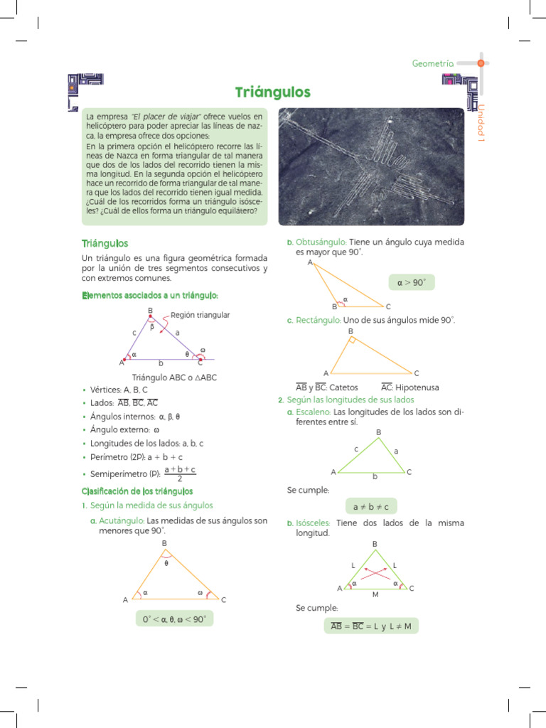 Teoría. Triángulos. Propiedades Básicas y Líneas Notables | PDF | Triángulo | Euclides