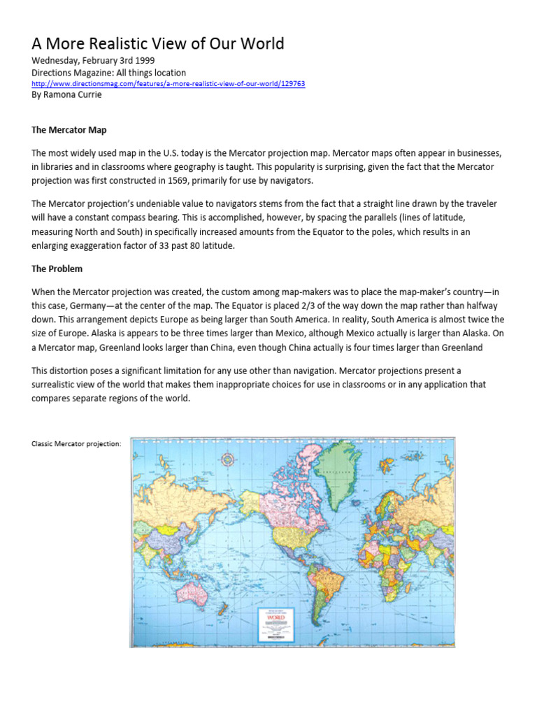 A More Realistic View of Our World | PDF | Map | Geographic Data And ...