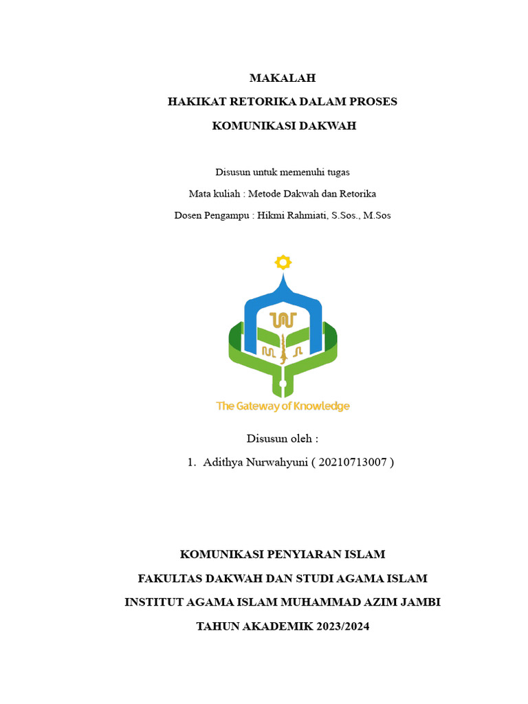 Hakikat Retorika dalam Dakwah | PDF | Seni & Disiplin Bahasa | Kajian ...