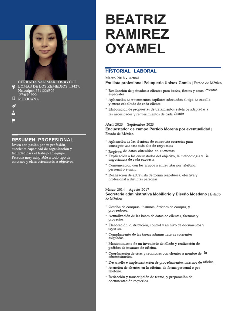 Beatriz Ramirezoyamel CV | PDF | México | Informática