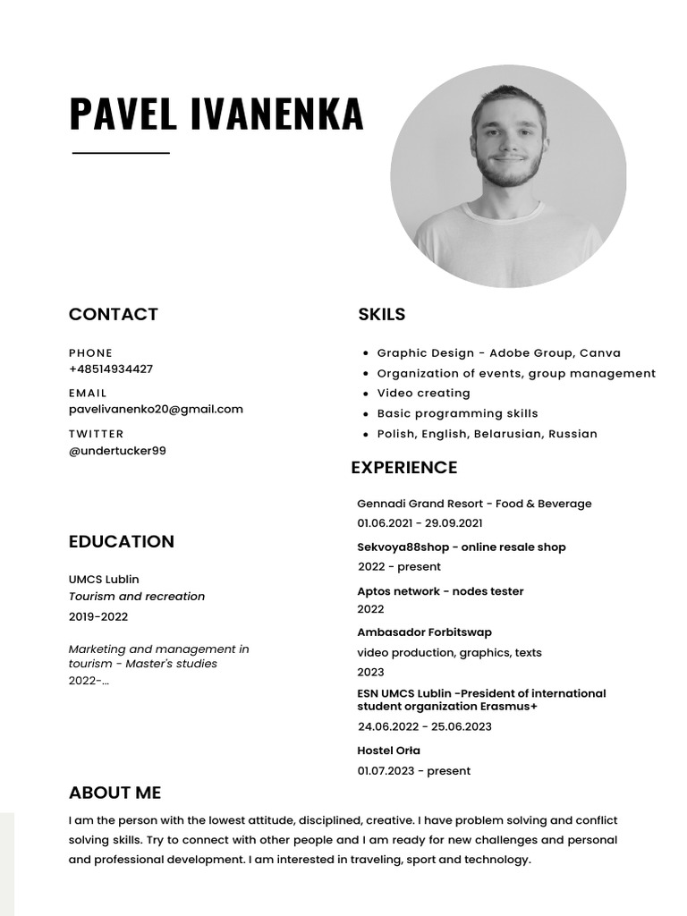 Pavel Ivanenka CV - 20230823 - 011255 - 0000 | PDF