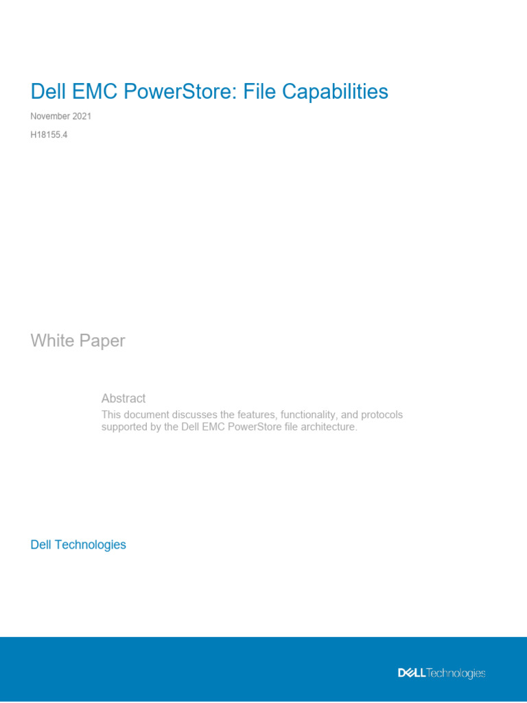 h18155 Dell Emc Powerstore File Capabilities | PDF | File Transfer Protocol | Cache (Computing)
