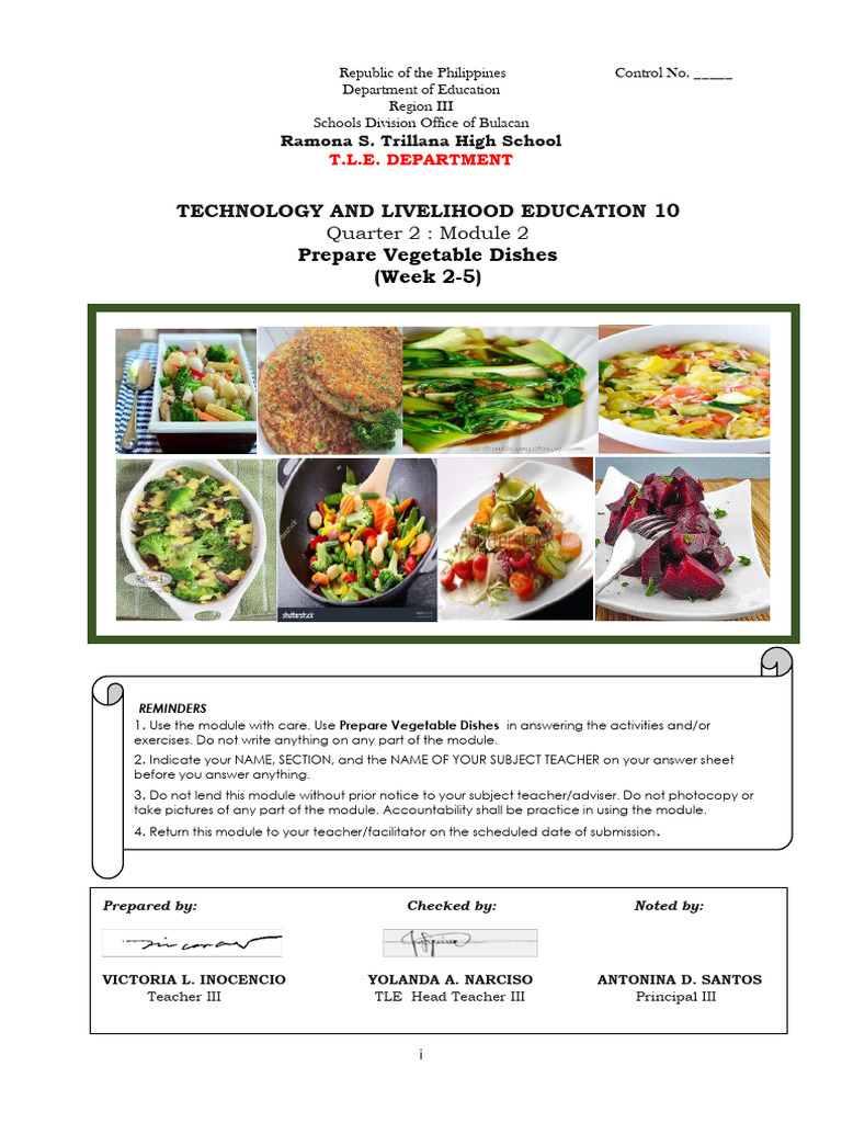 LAS Quarter 2 Module 2 Prepare Vegetable Dishes VICKY INOCENCIO | PDF ...