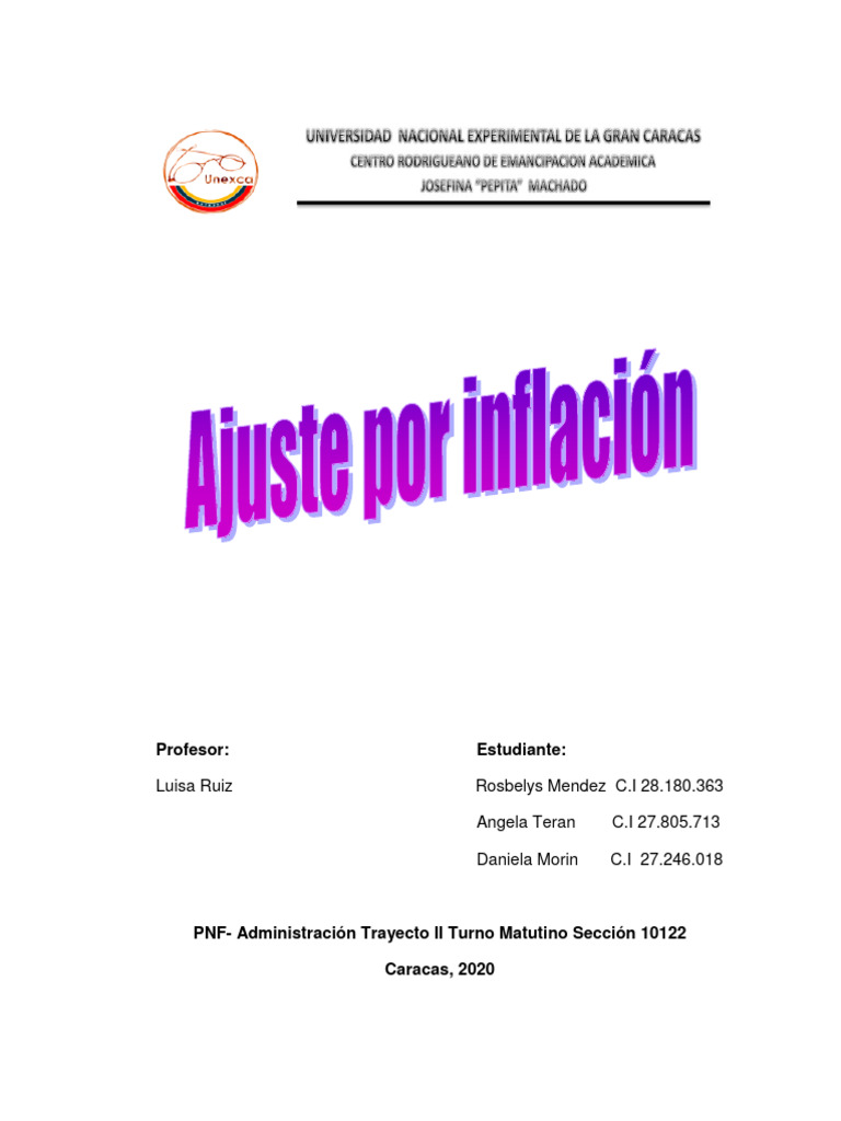 Ajuste Por Inflación | PDF | Inflación | Contabilidad