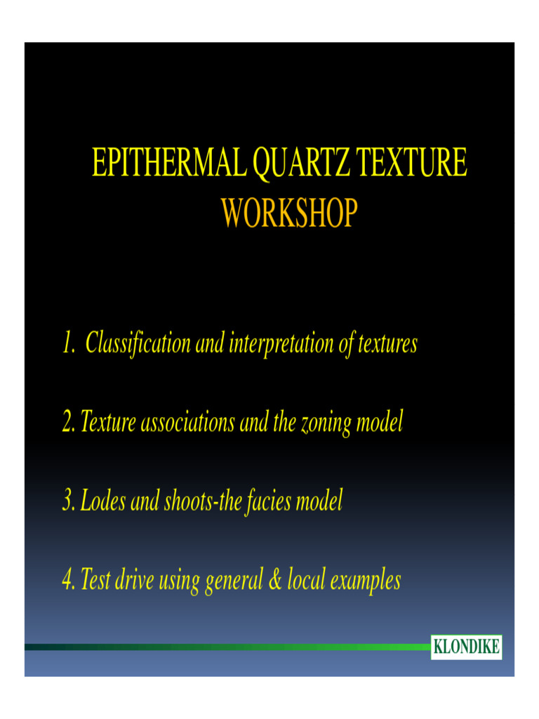 Epithermal Quartz Textures Workshop | PDF | Quartz | Minerals