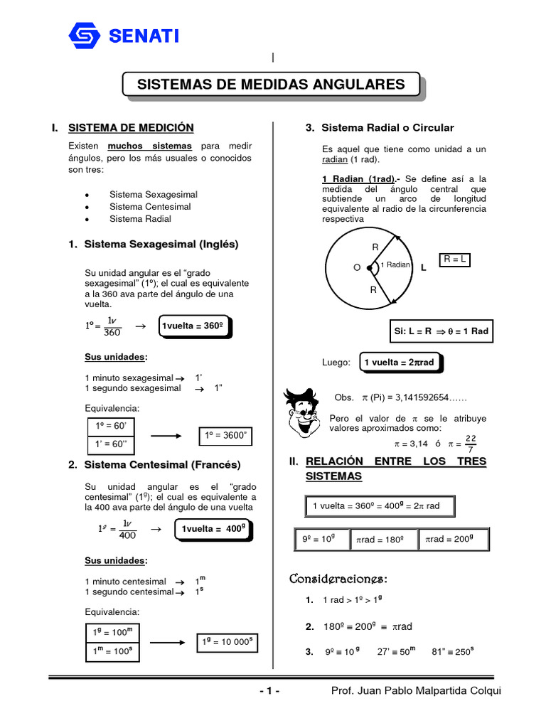 Sistema de Medidas Angulares-Unidad 5 | PDF | Notación | Cantidad