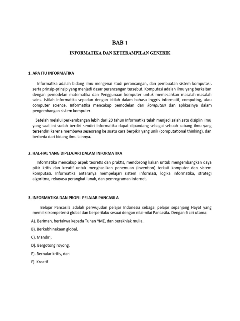 Contoh Tugas Makalah Informatika | PDF