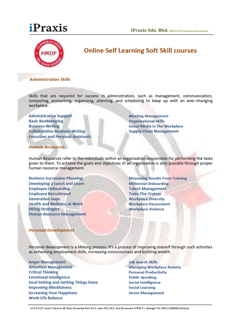 Online Self Learning Soft Skill Courses | Download Free PDF | Team Building | Leadership