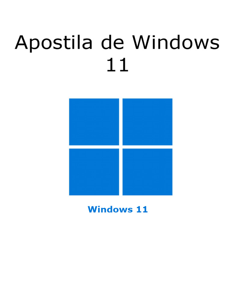 Apostila Windows 11 | PDF | Janela (informática) | Microsoft Windows
