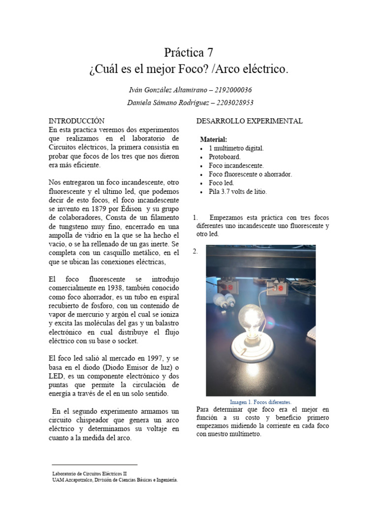 Práctica 7 LCE2 | PDF | Diodo emisor de luz | Fluorescencia