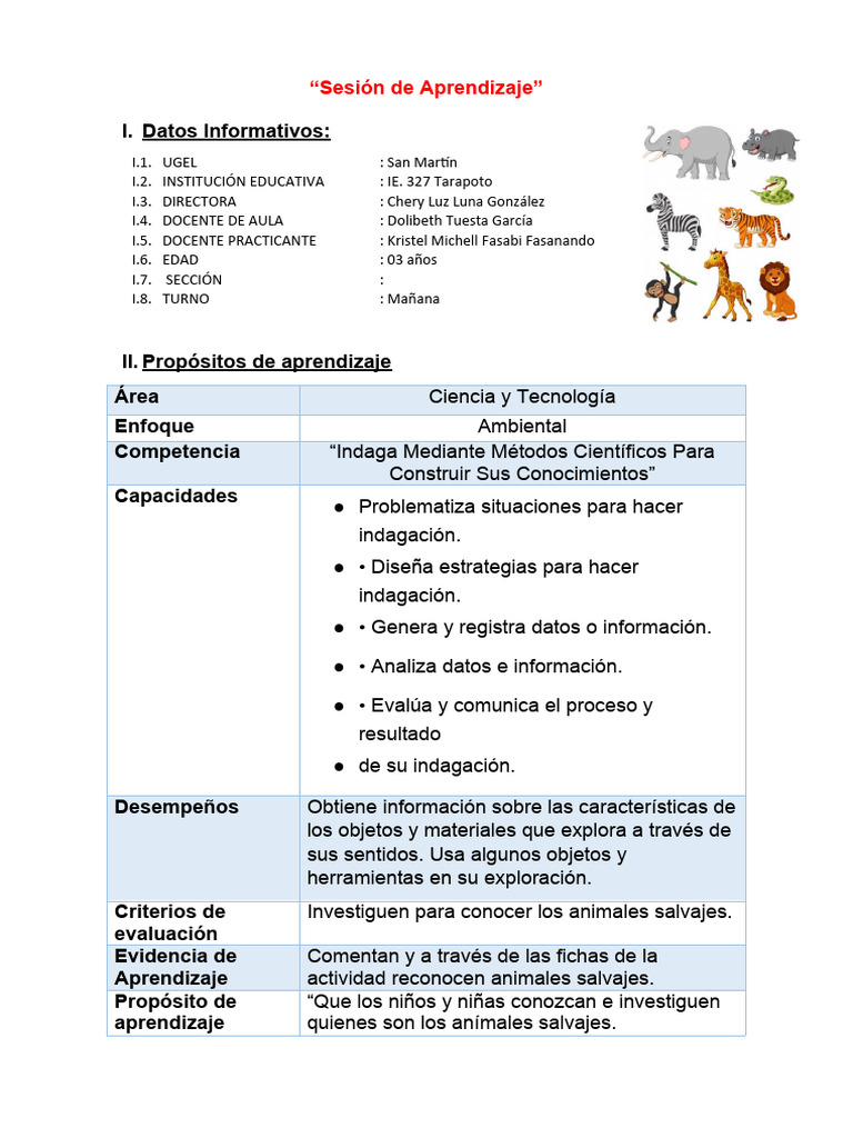 Conociendo Animales Salvajes | PDF | Aprendizaje | Cognición
