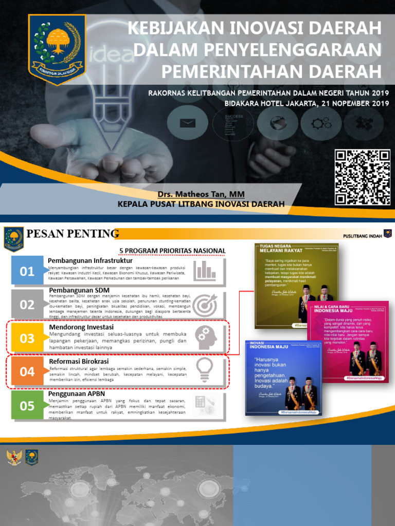 Bahan Paparan Kapus Litbang Inovasi Daerah Kemendagri | PDF