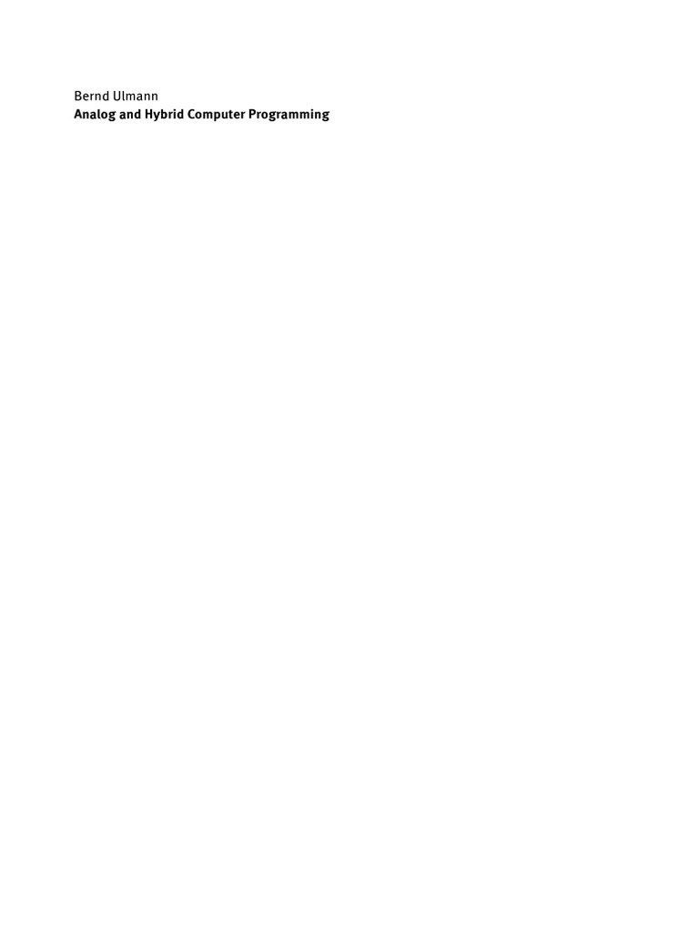 Analog And Hybrid Computer Programming PDF Operational Amplifier