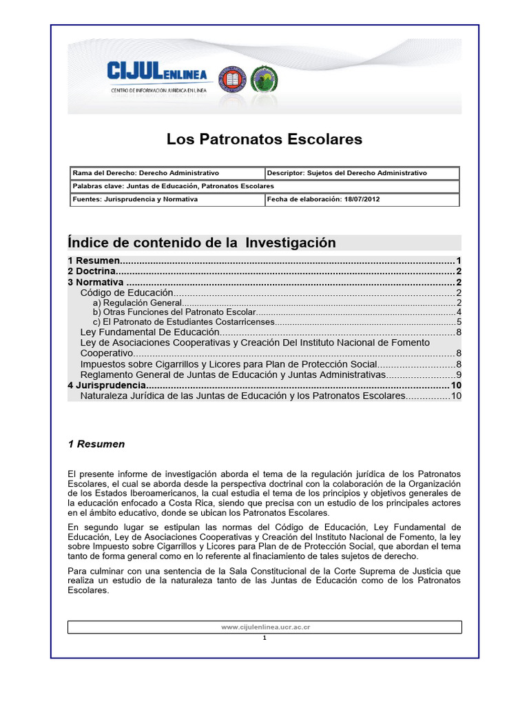 Los Patronatos Escolares | PDF | Caso de ley | Ejecutivo (gobierno)