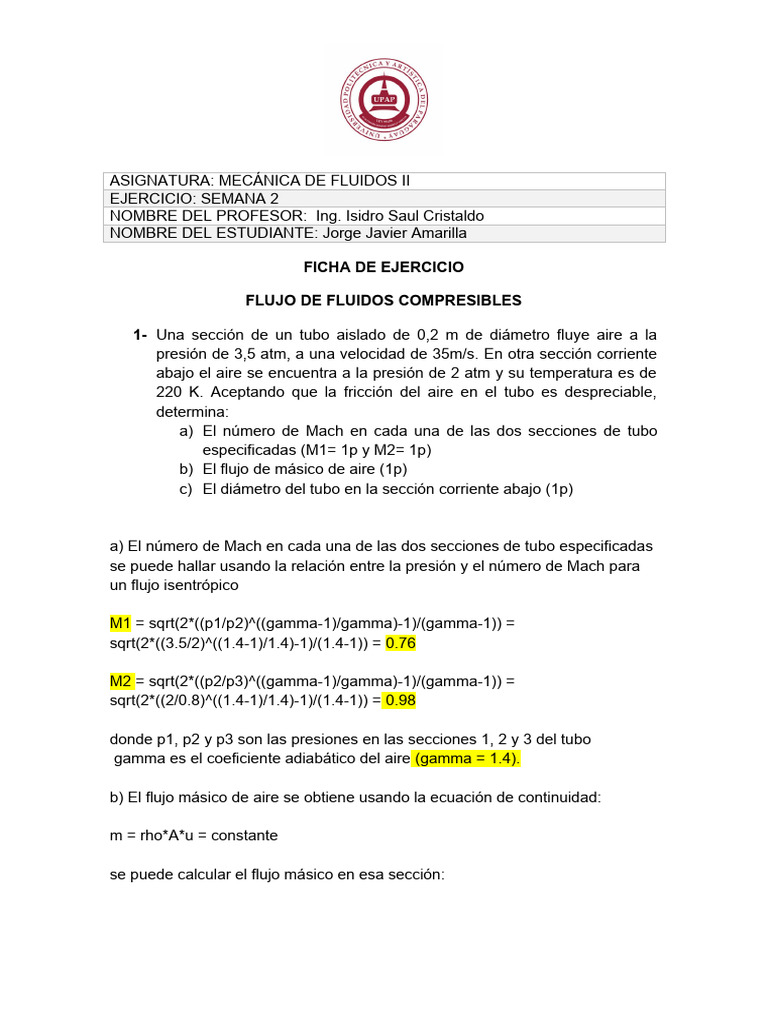 Tarea Semana III y IV Mecánica de Fluidos II | PDF