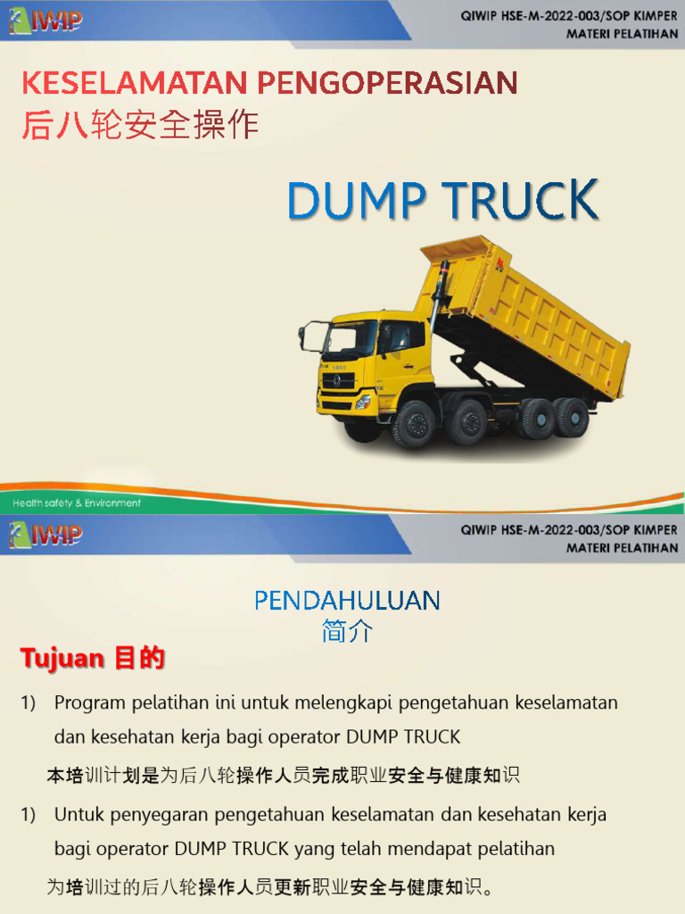 Materi Training Dump Truck | PDF