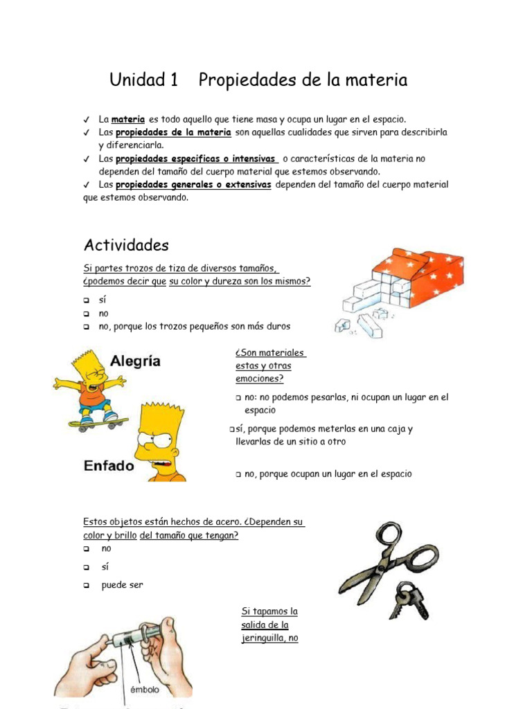 Unidad 1 Propiedades de La Materia 2021 | PDF