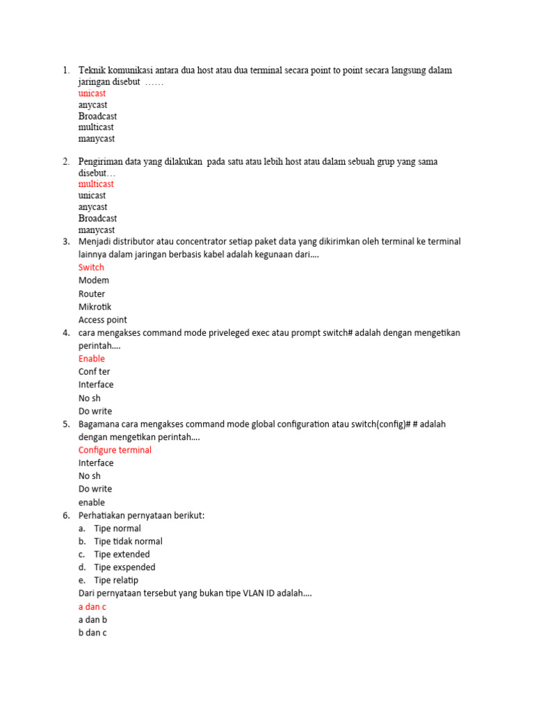 Soal Aij Kelas Xi TKJ Semester 1 | PDF | Metode & Bahan Ajar | Komputer