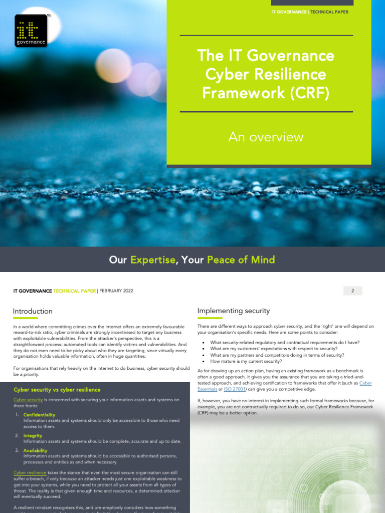 UK IT Governance Cyber Resilience Framework | PDF | Security | Computer ...