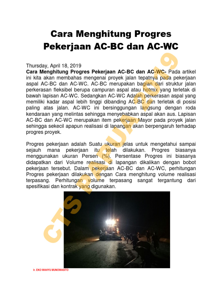 Cara Menghitung Progres Pekerjaan AC | PDF