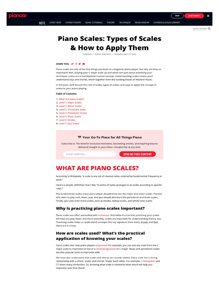 Piano Scales-How To Apply Them | PDF | Scale (Music) | Minor Scale