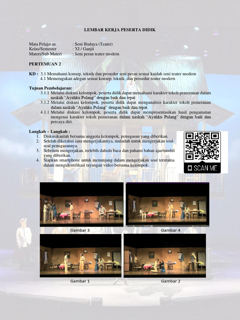 Lembar Kerja Teater Kelas XI | PDF
