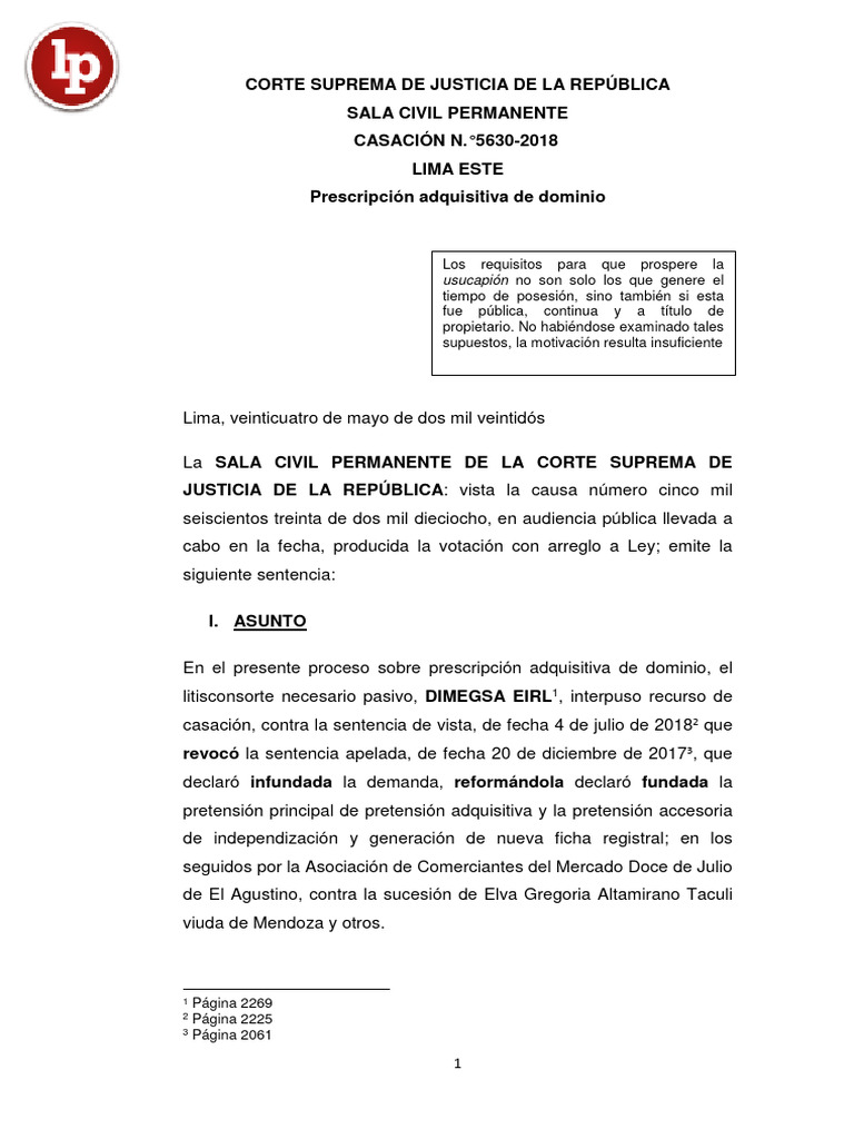 Casacion 5630 2018 Lima Este LPDerecho | PDF | Sentencia (ley) | Esfera ... Casacion 5630 2018 Lima Este LPDerecho | PDF | Sentencia (ley) | Esfera ...