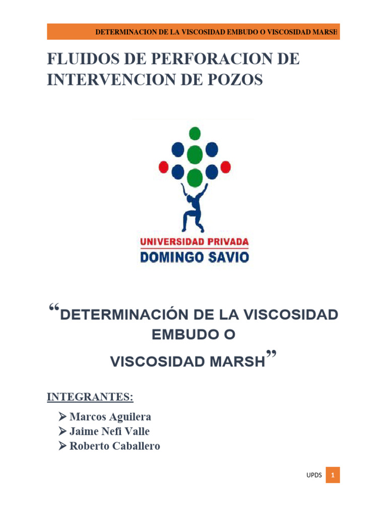 Determinación de La Viscosidad Embudo o Viscosidad Marsh | PDF ... Determinación de La Viscosidad Embudo o Viscosidad Marsh | PDF ...