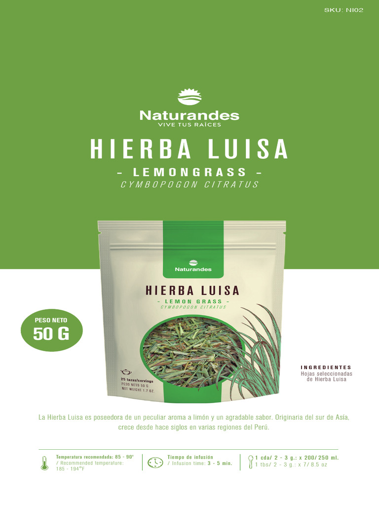 Hierba Luisa - Infusiones de Hoja | PDF