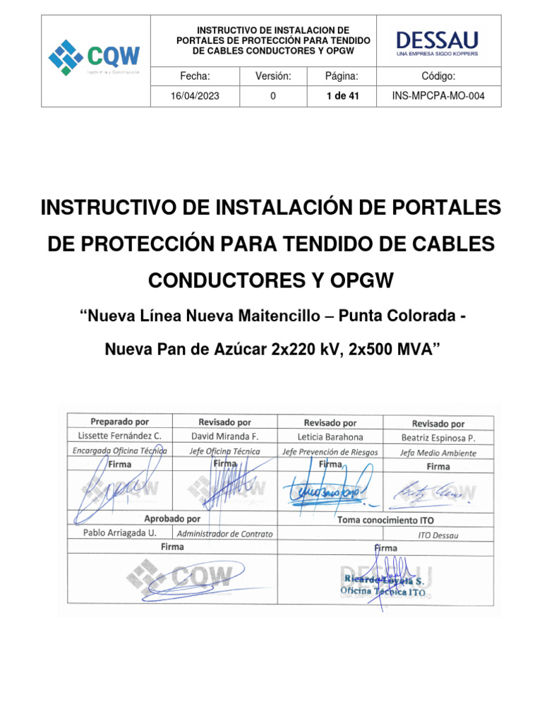 INS-MPCPA-MO-004 - INSTRUCTIVO DE INSTALACION DE PORTALES Rev.0 | PDF ...