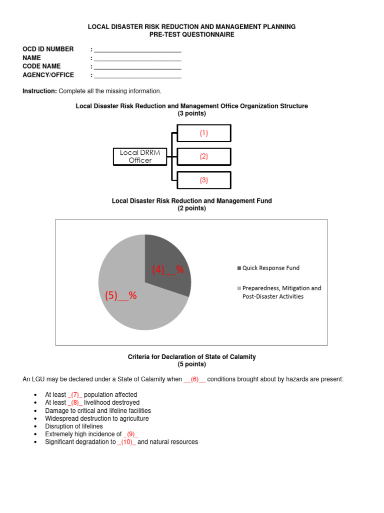 Pre-Test-Questionnaire (Blended) | PDF | Disaster Risk Reduction | Risk