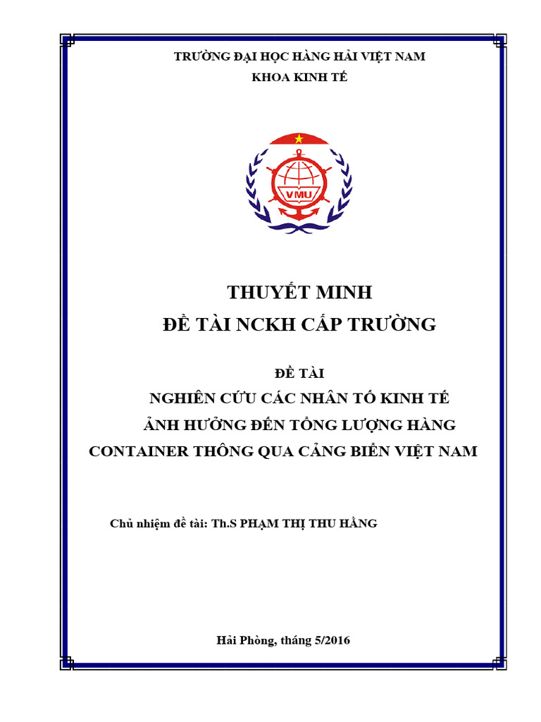 Nghien Cuu Cac Nhan To Kinh Te Anh Huong Den Tong San Luong Hang Container Thong Qua Cang Bien ...