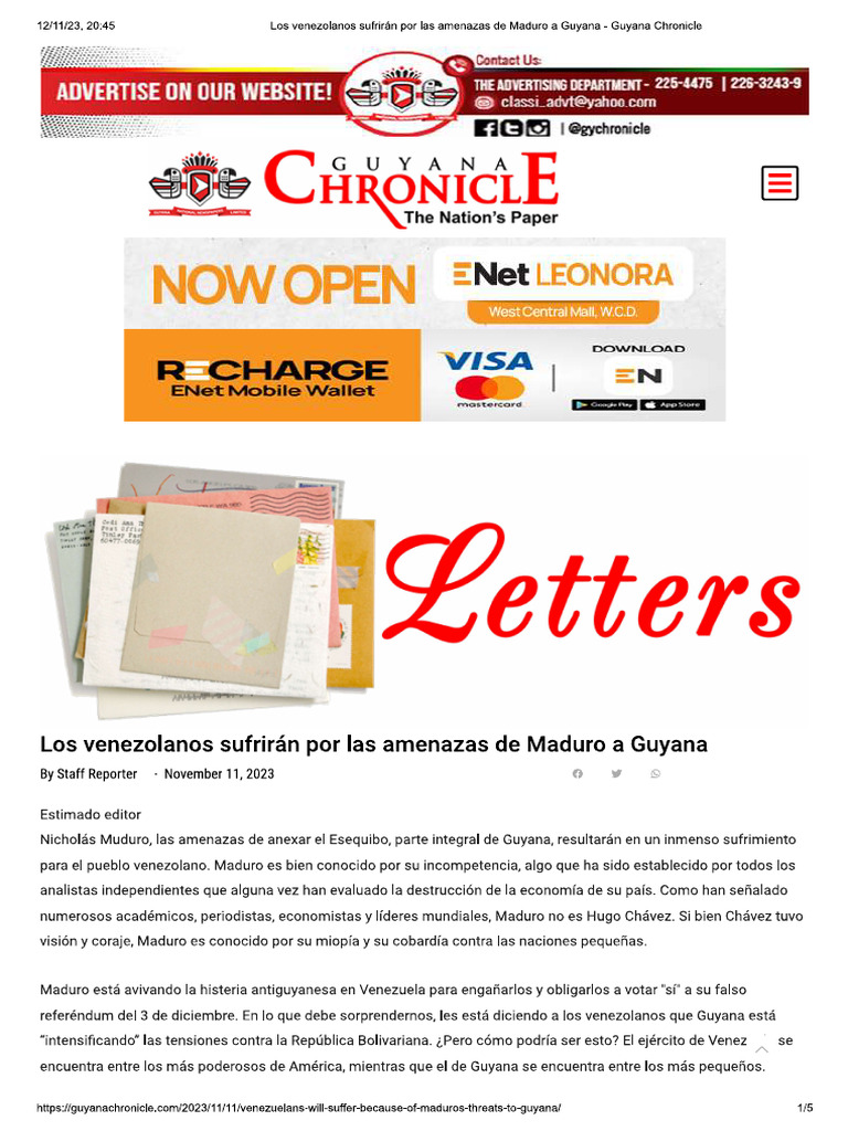 Guyana Letters | PDF