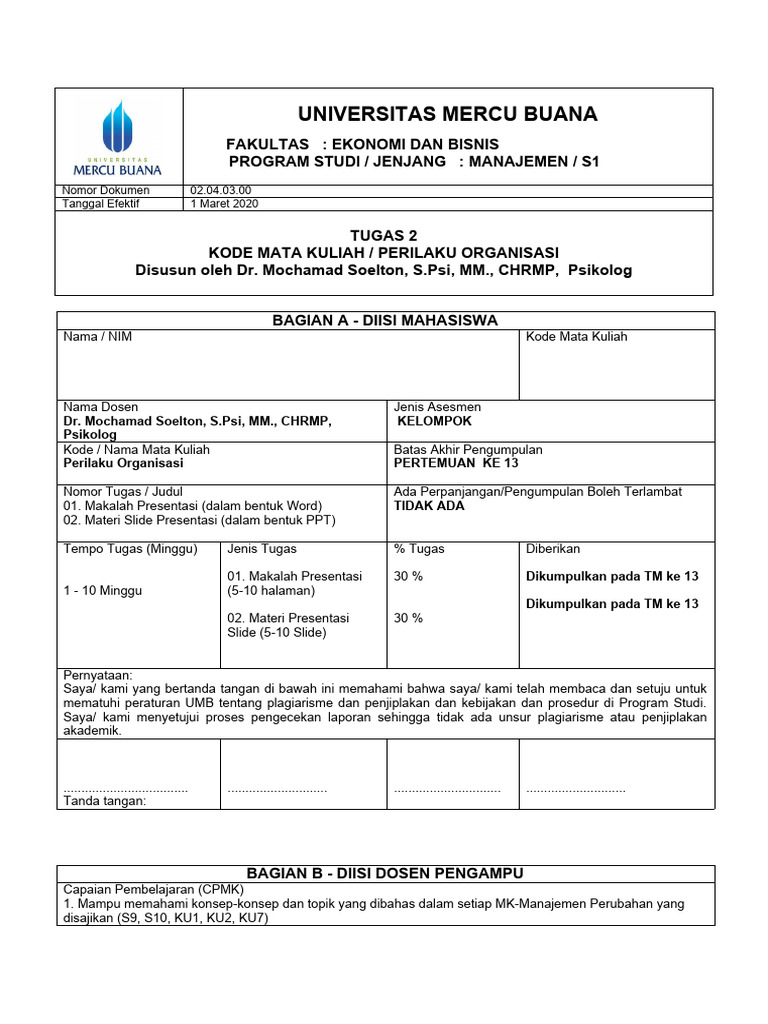 TUGAS MOCHAMAD SOELTON-RTM - TB-02 - Kriteria & Skala Penilaian OBE - MK-Perilaku Organisasi ...